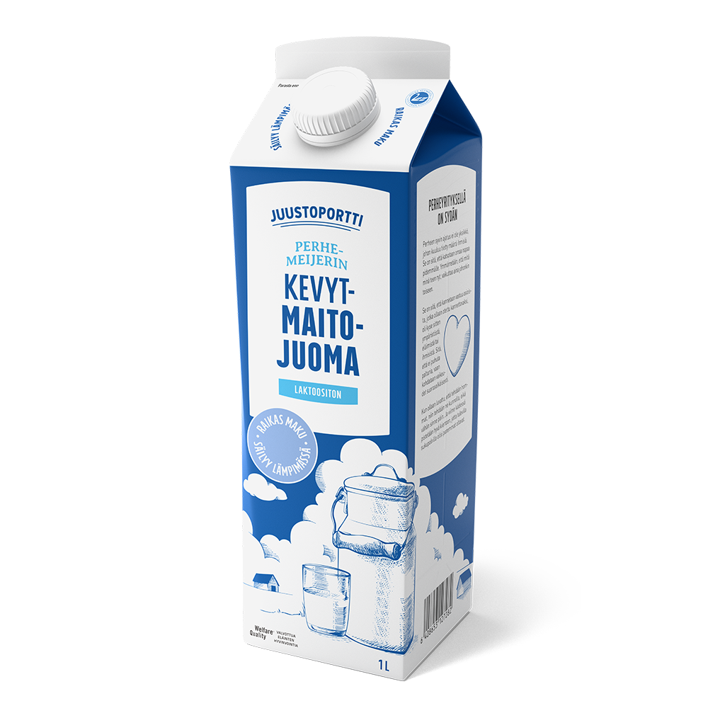 Juustoportti Perhemeijerin kevytmaitojuoma 1 l laktoositon UHT